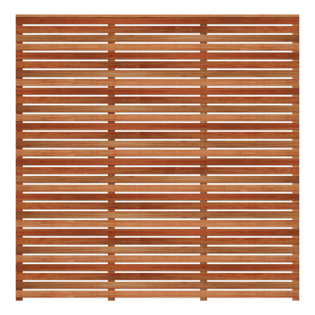 Red Grandis Narrow Slatted Fence Panel - Contemporary Fencing