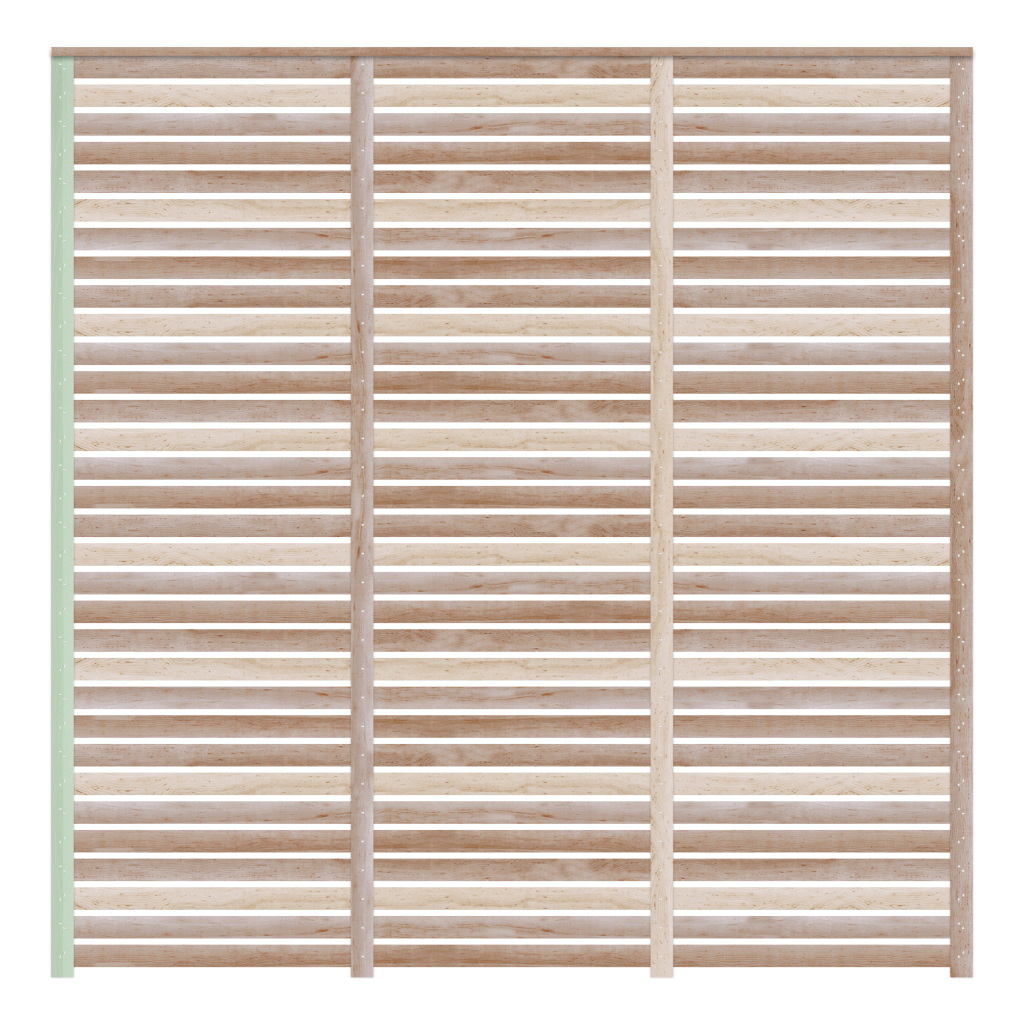 Iroko Narrow Slatted Fence Panel - Contemporary Fencing