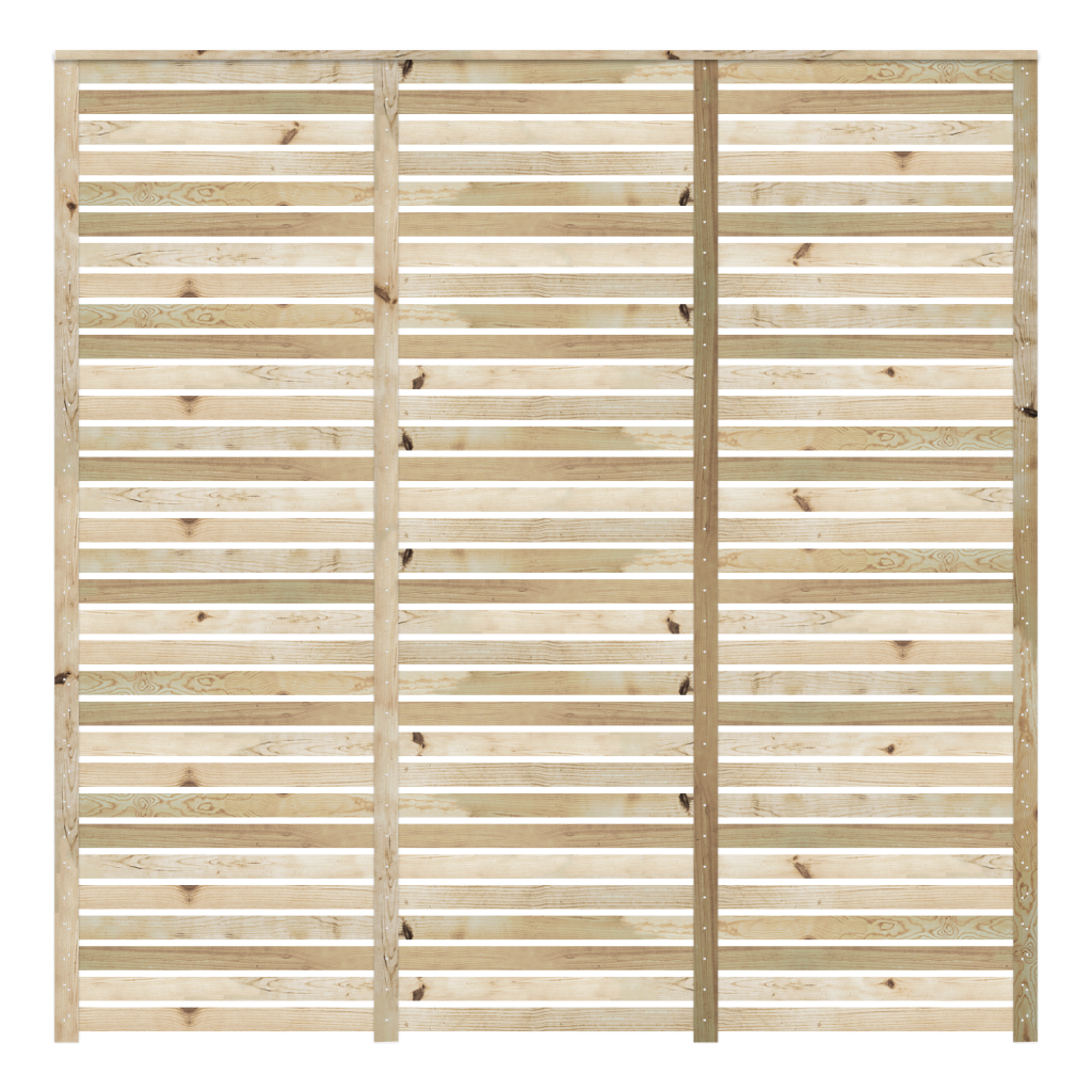 Pine Narrow Slatted Fence Panel - Contemporary Fencing