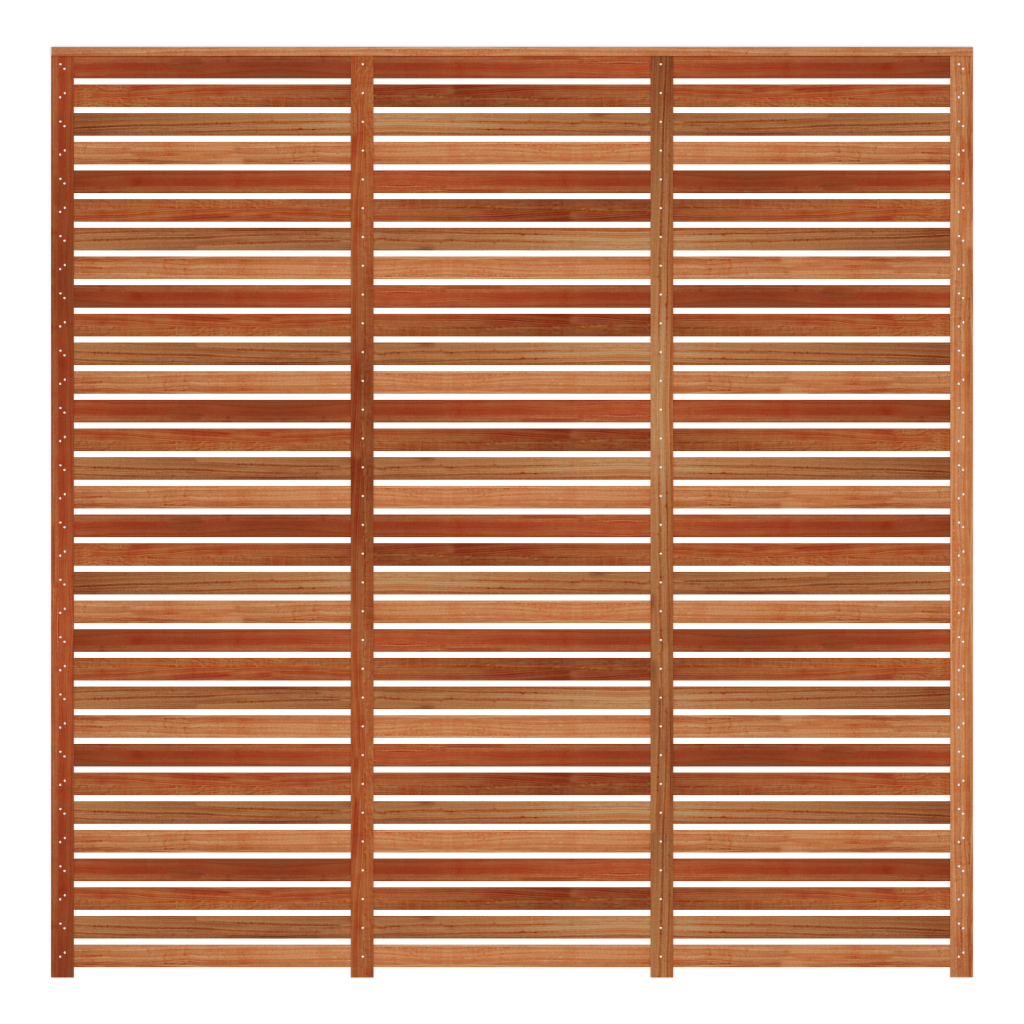 Red Grandis Narrow Slatted Fence Panel - Contemporary Fencing