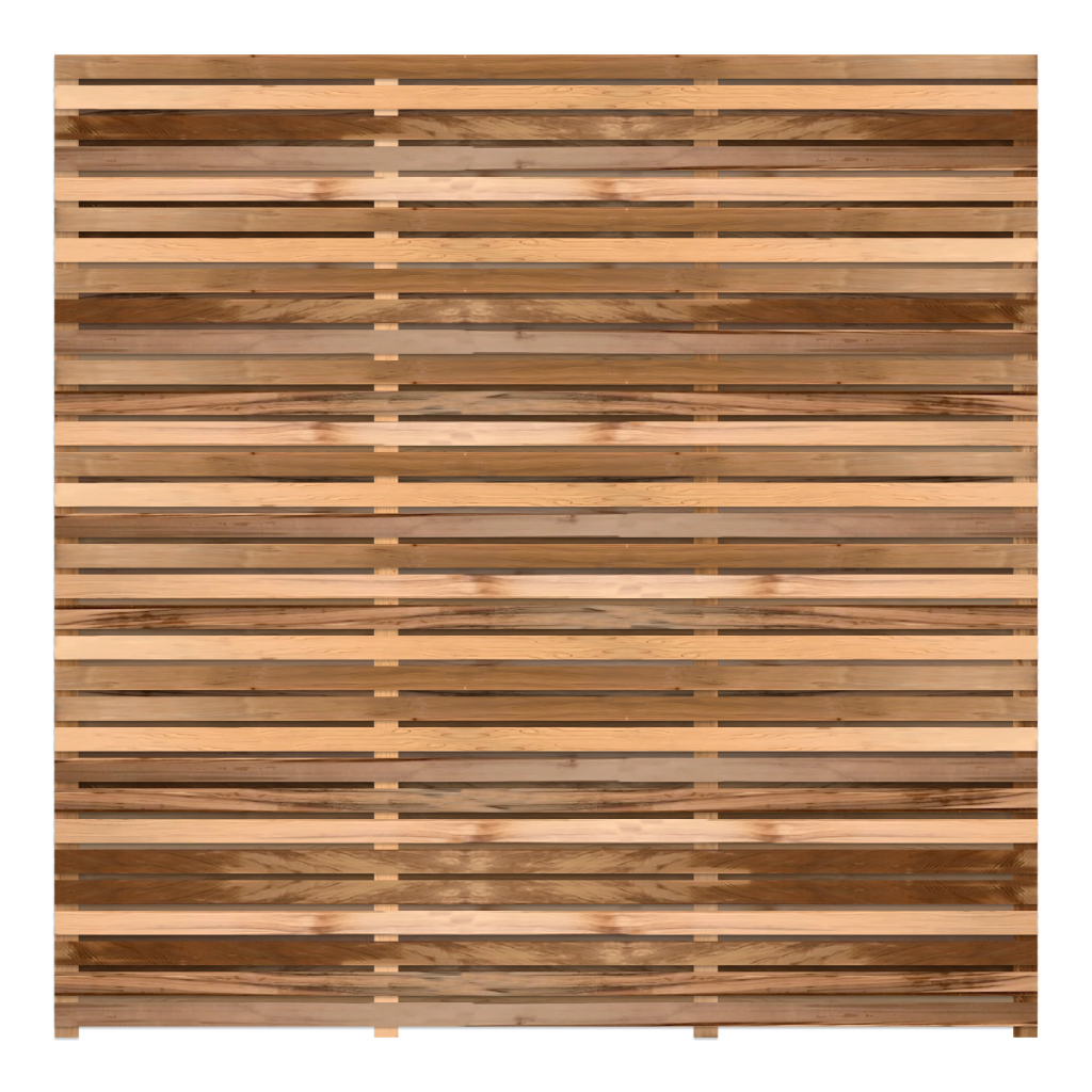 Cedar Double-Sided Slatted Fence Panel - Contemporary Fencing
