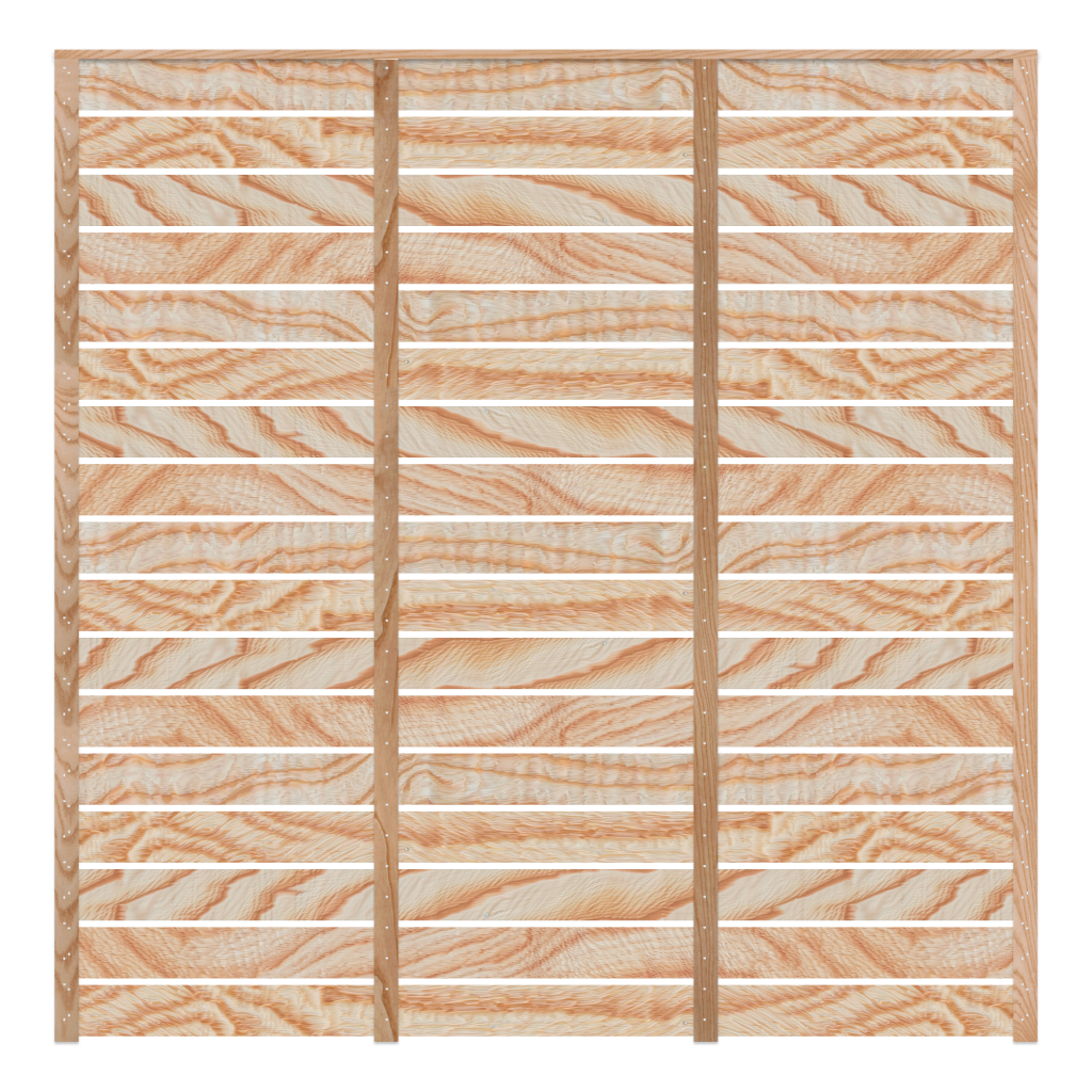 Douglas Fir Wide Slatted Fence Panel - Contemporary Fencing