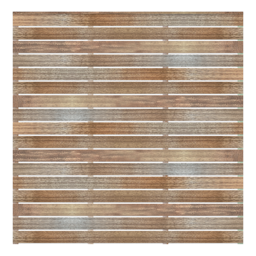Iroko Wide Slatted Fence Panel - Contemporary Fencing