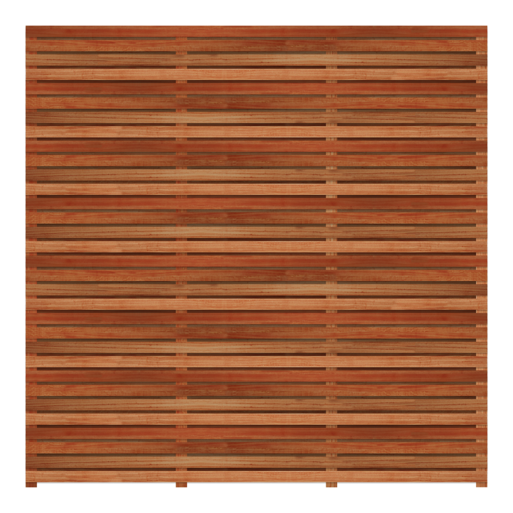 Red Grandis Double-Sided Slatted Fence Panel - Contemporary Fencing