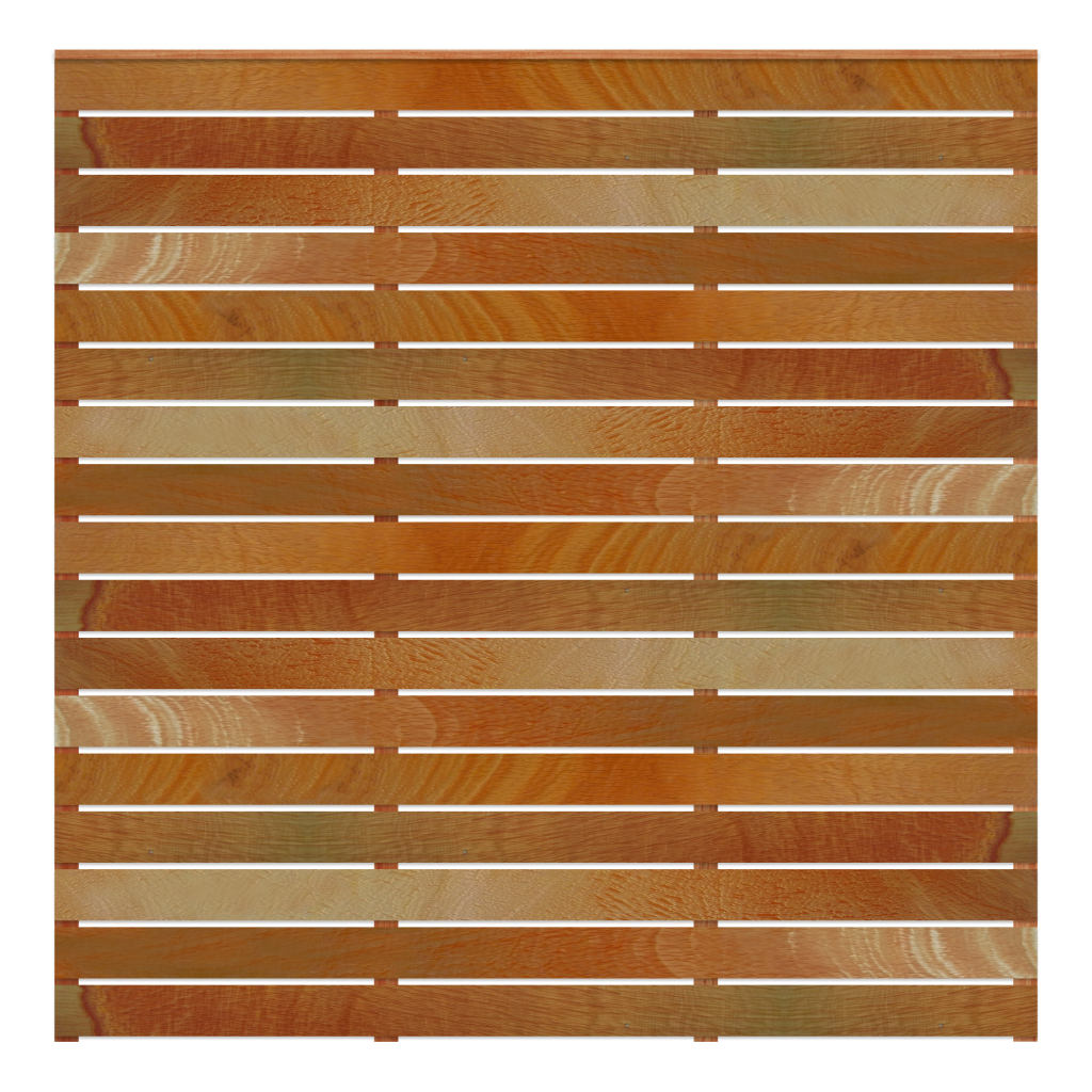 Red Grandis Wide Slatted Fence Panel - Contemporary Fencing