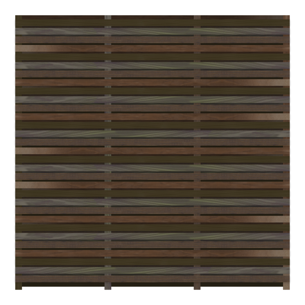 Thermally Modified Tulipwood Double-Sided Slatted Fence Panel ...