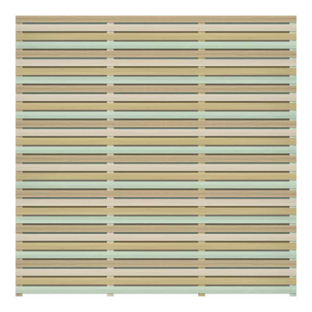 Yellow Cedar Double-Sided Slatted Fence Panel - Contemporary Fencing