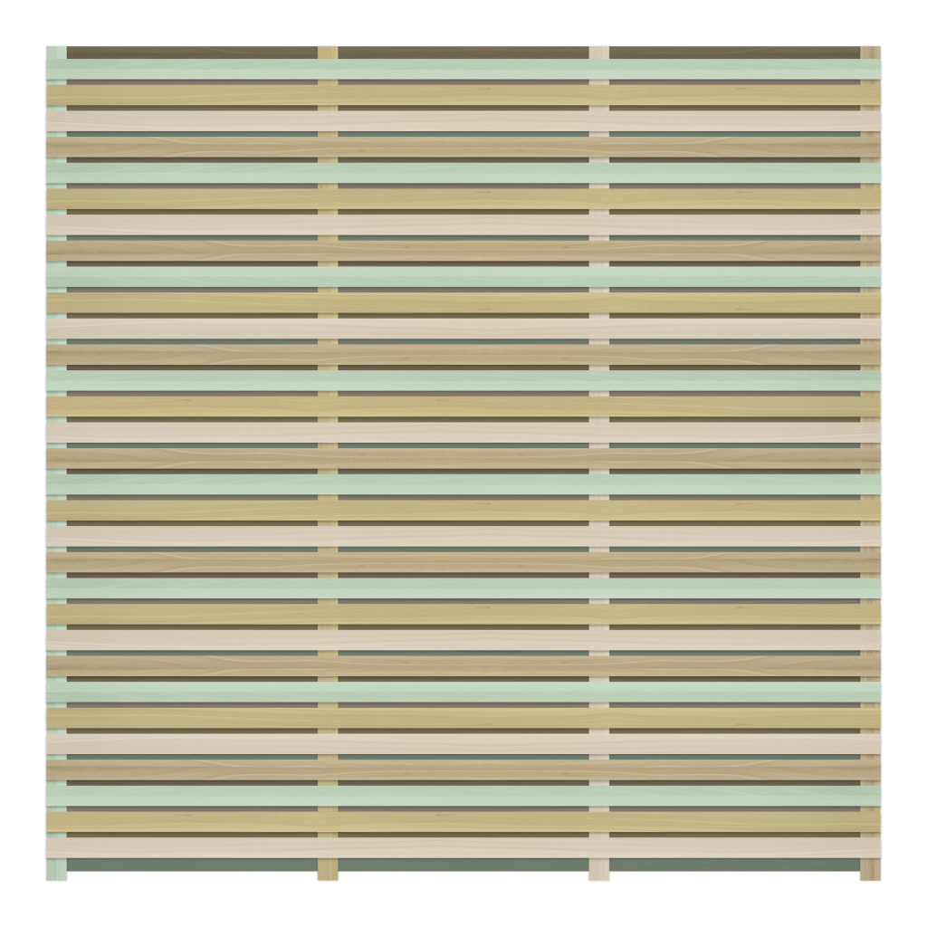 Yellow Cedar Double-Sided Slatted Fence Panel - Contemporary Fencing