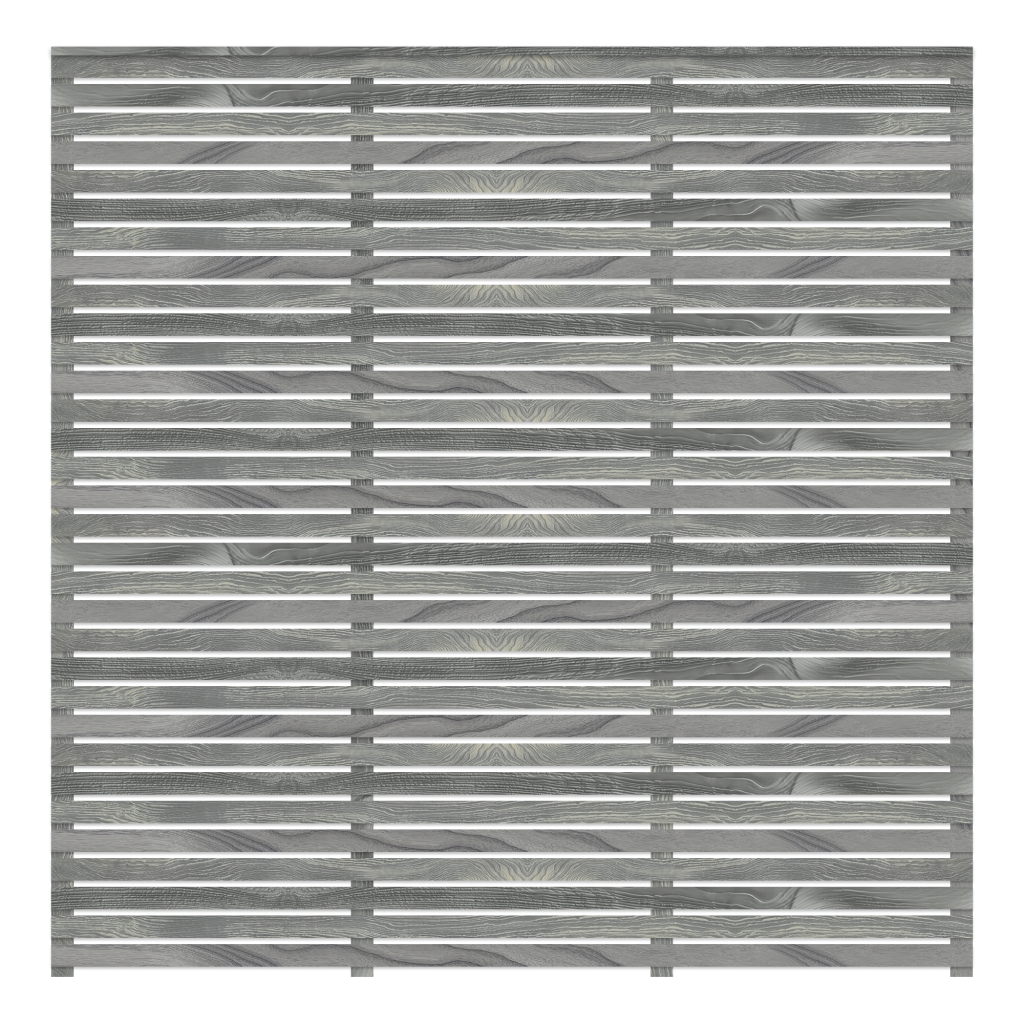 Grey Accoya Narrow Slatted Fence Panel - Contemporary Fencing