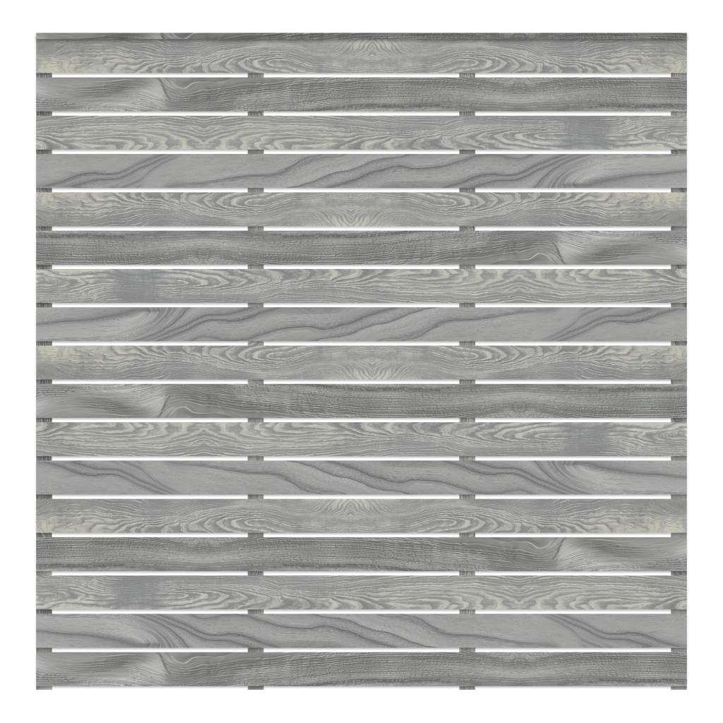 Iroko Wide Slatted Fence Panel - Contemporary Fencing