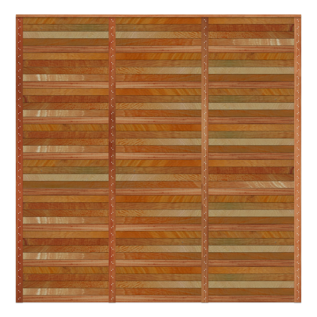 Red Grandis Fir Narrow Solid Fence Panel - Contemporary Fencing
