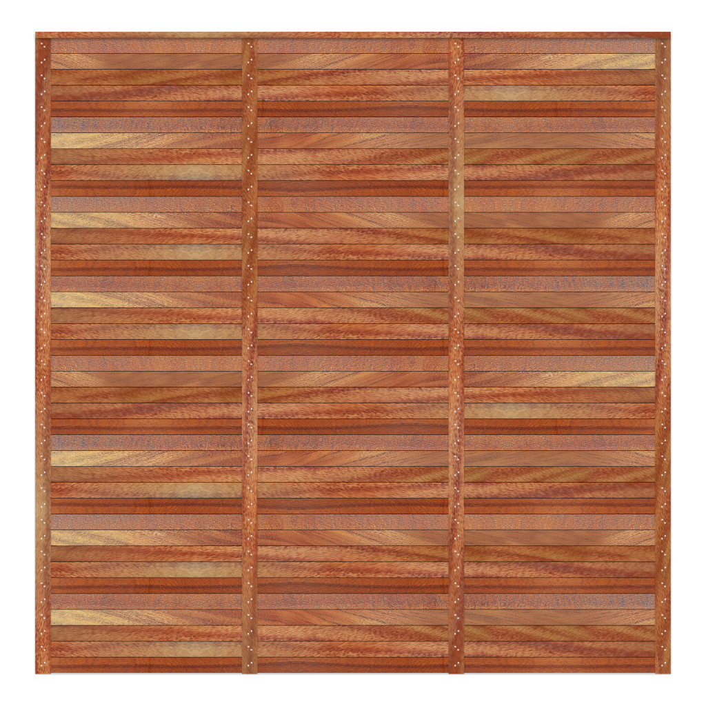 Sapele Narrow Solid Fence Panel - Contemporary Fencing