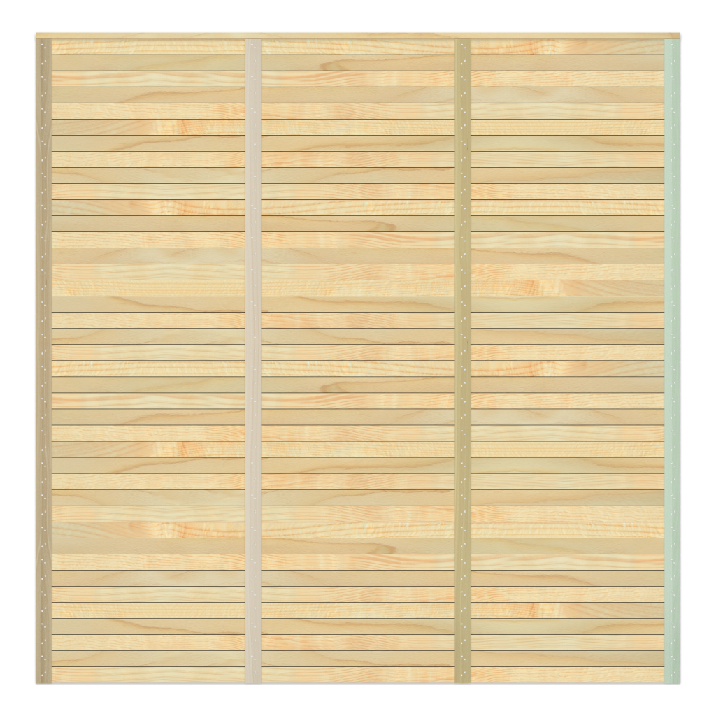 Yellow Cedar Narrow Solid Fence Panel - Contemporary Fencing